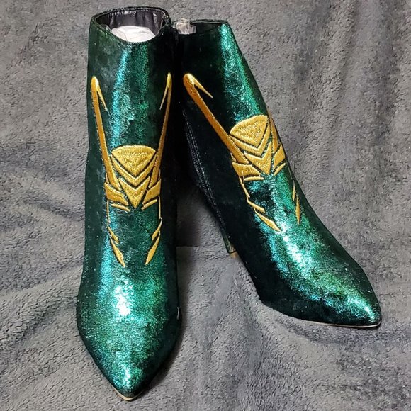 Marvel | Shoes | Her Universe Metallic Green Loki Boots 8 | Poshmark